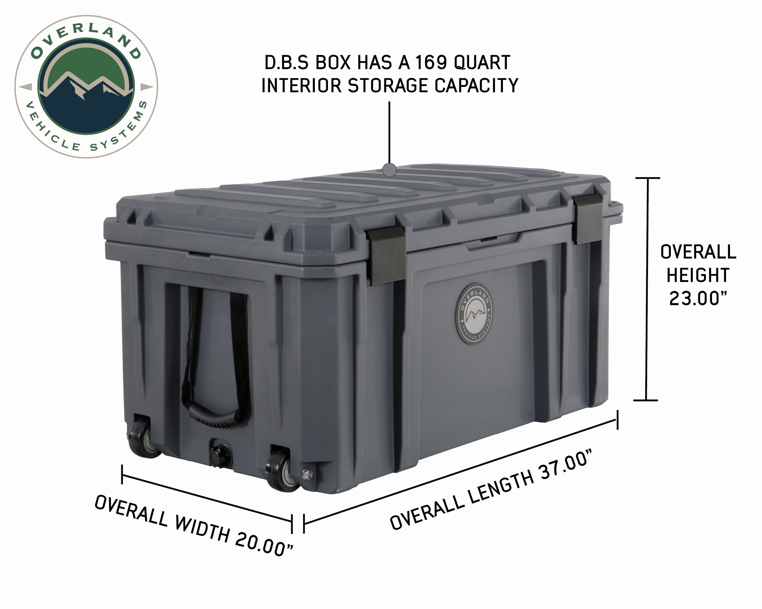Overland Vehicle Systems D.B.S. - Dark Grey 169 QT Dry Box With Wheels ...